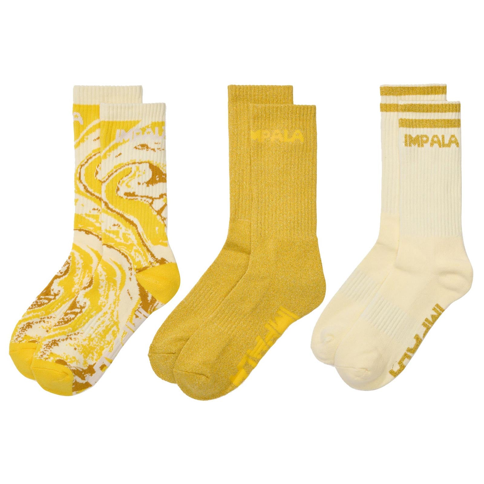 Impala Marawa Socks (3 Pack) / Marawa Gold - Shop at Roll Skate Studio