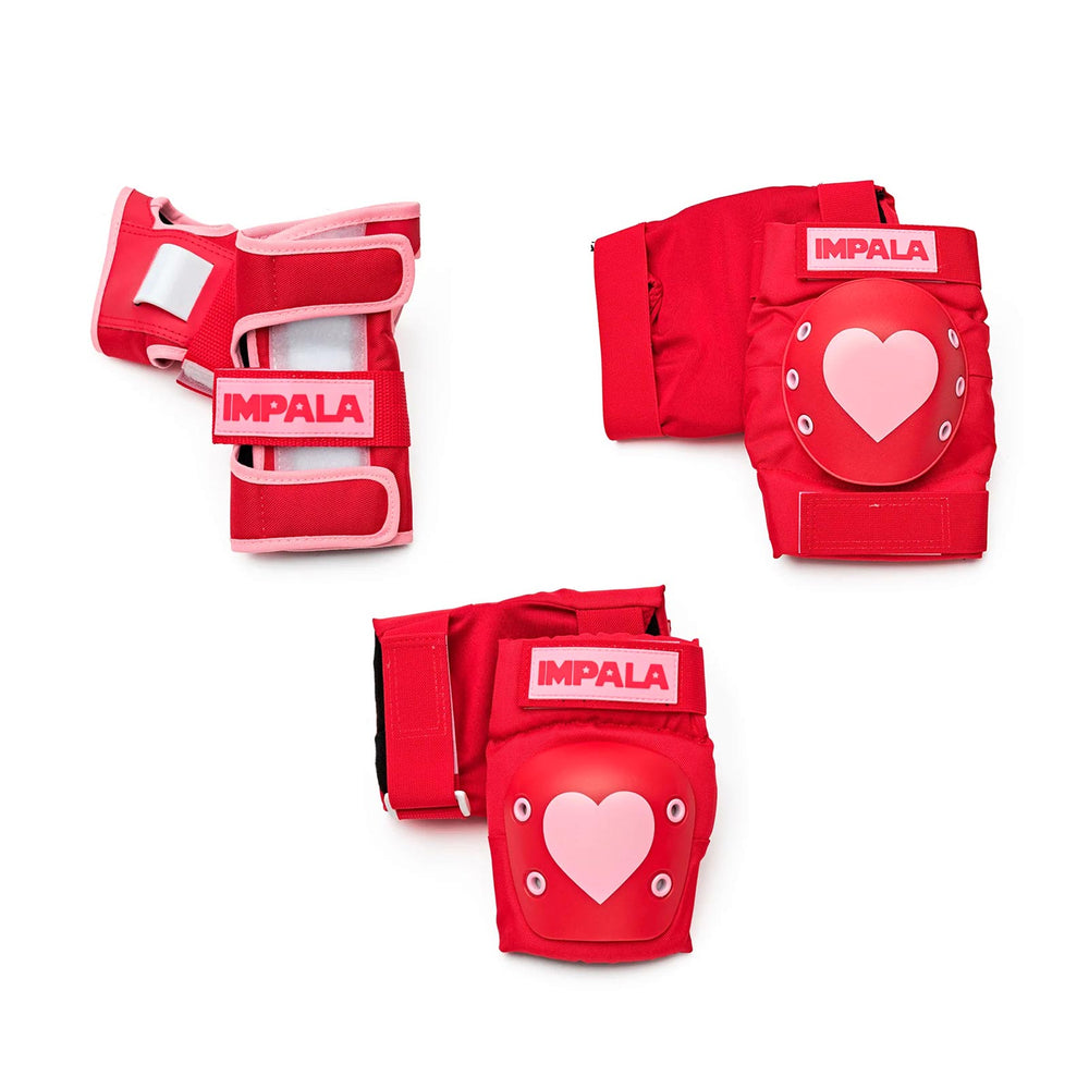 Impala Protective Tri-Pack / Adult / Red Hearts - Shop at Roll Skate Studio