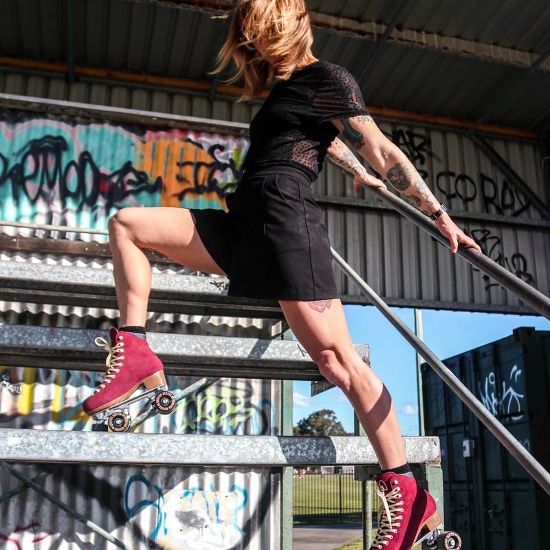 Chuffed Wanderer Roller Skates / Burgundy - Shop at Roll Skate Studio