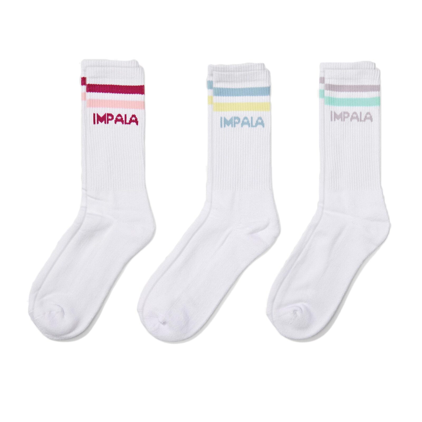 Impala Stripe Socks (3 Pack) / Pastel - Shop at Roll Skate Studio