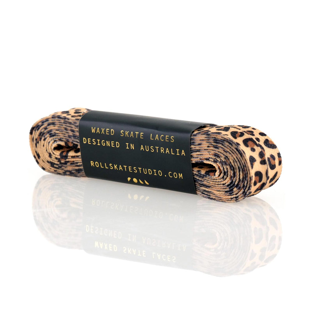 Roll Waxed Skate Laces / Leopard Print - Shop at Roll Skate Studio